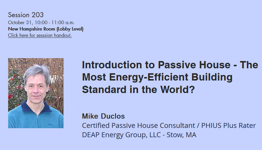 Session 203 - Introduction to Passive House - Mike Duclos | Healthy Indoors